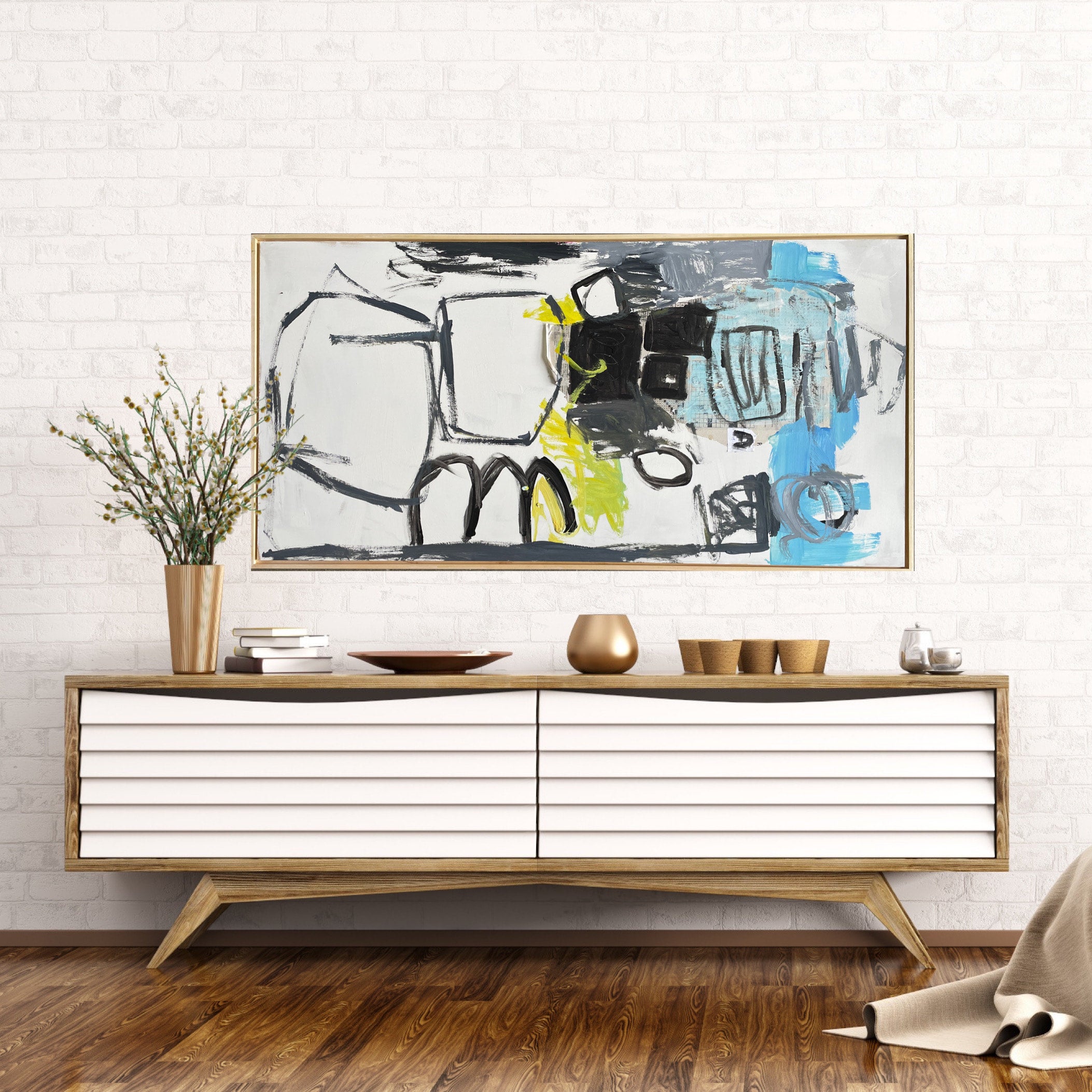 A For Effort |. 24" x 48" | MIRIAM TRAHER: bold, expressive statement art