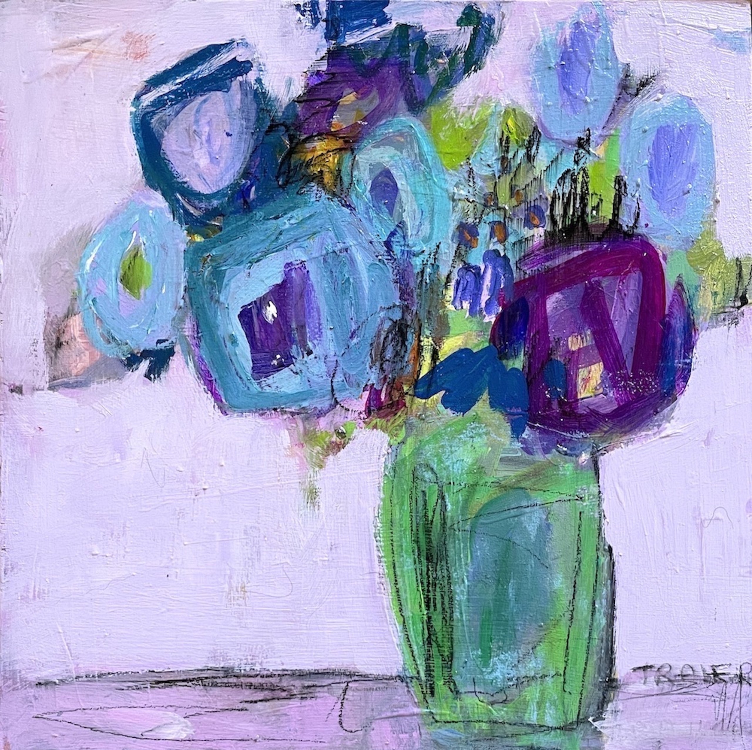 Tickle Me Fancy | 13"x13" | MIRIAM TRAHER: bold, expressive statement art